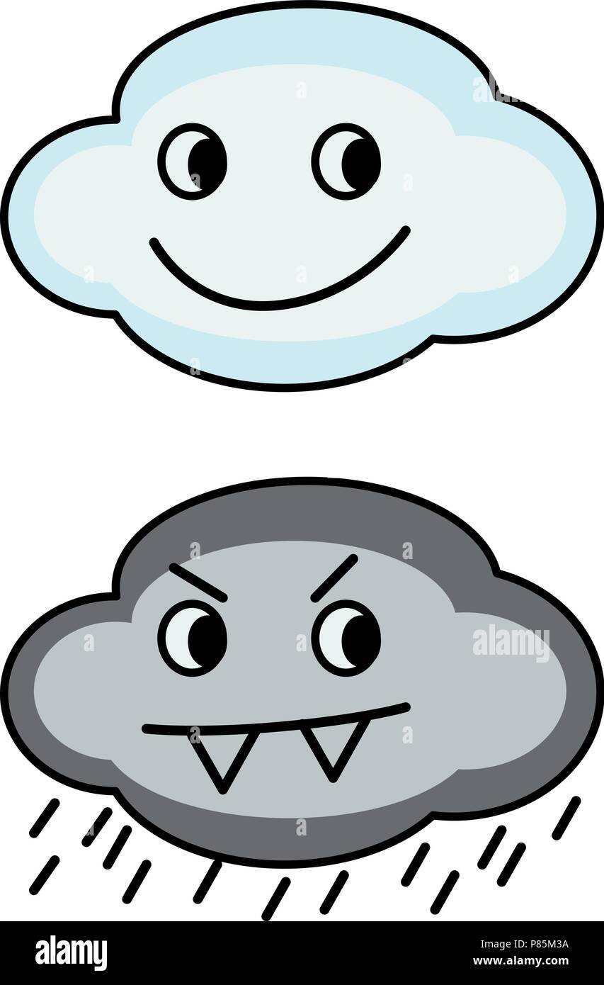 Icon set - cloud good and bad - Vector Stock Vector Image & Art - Alamy