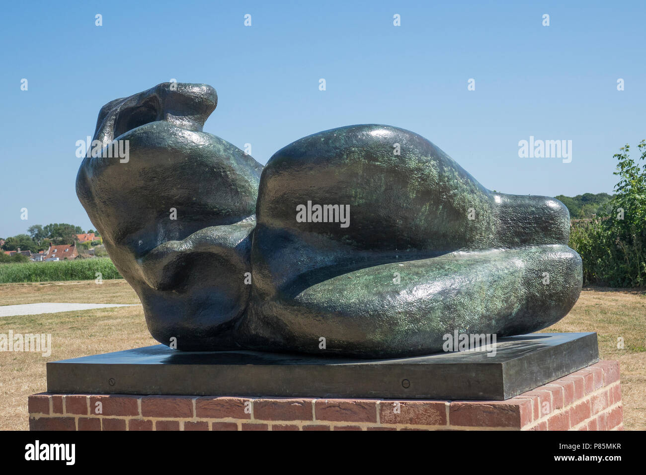 England, Suffolk, Aldeburgh, Snape, Maltings, Henry Moore sculpture ...