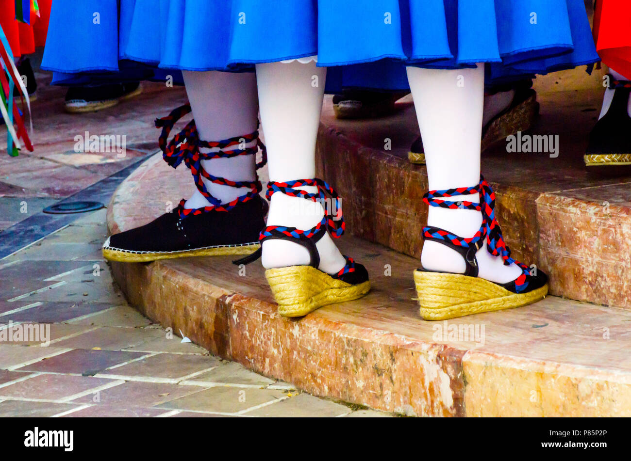 traditional colorful shoes for folk costumes in Spain, dance shoes ...