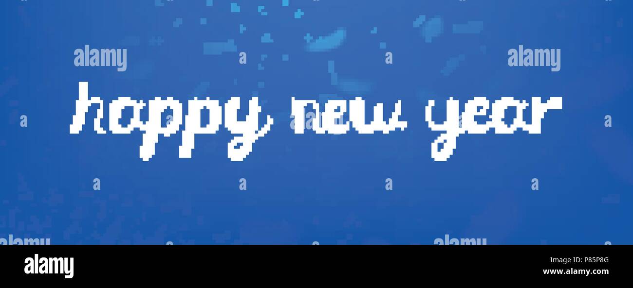 Stock vector illustration calligraphic text Happy New Year lettering ...