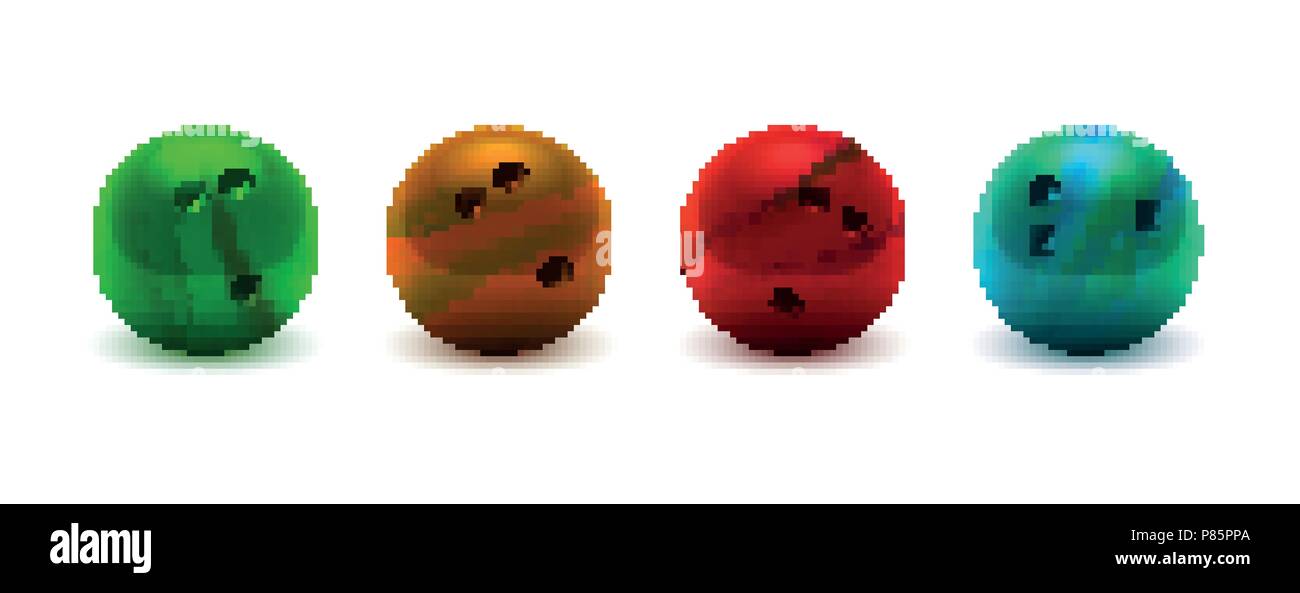 Vector illustration realistic colorful 3D purple, yellow, dark blue ...