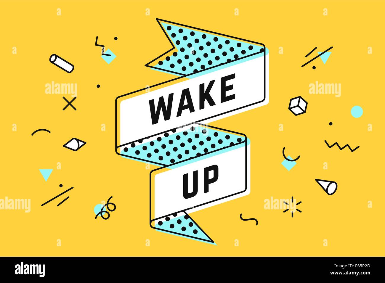 Wake up. Vintage ribbon banner Stock Vector Image & Art - Alamy