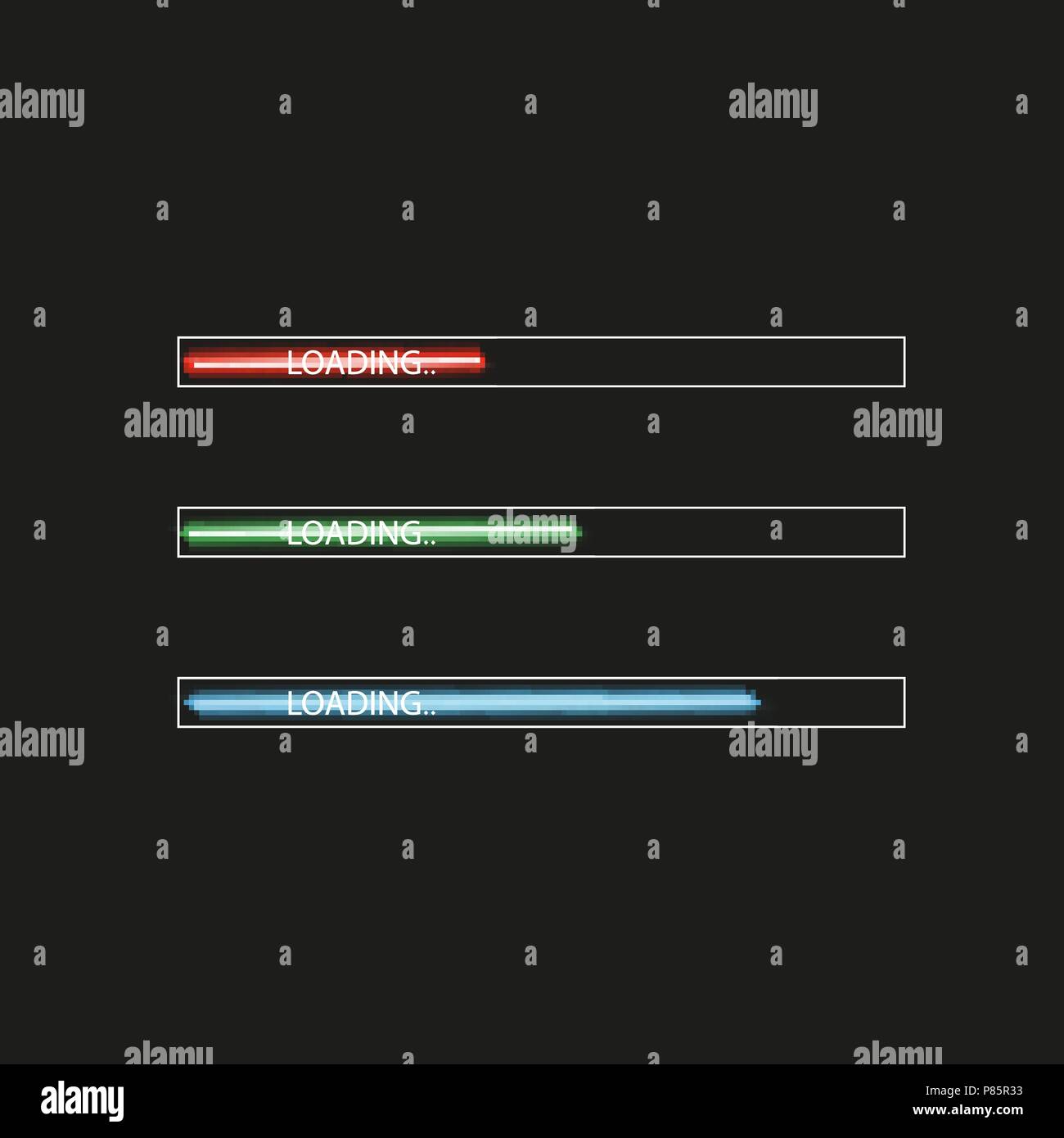 Progress loading bar with lighting. Concept technology. Vector ...
