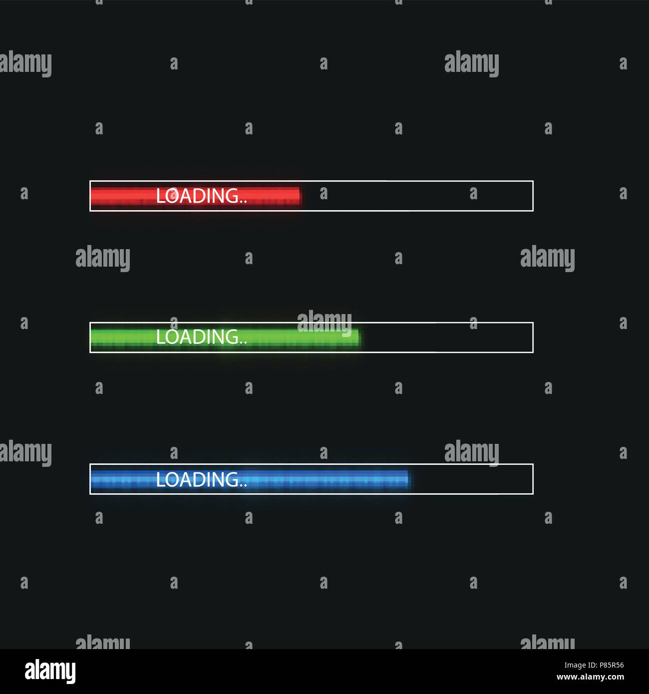 Progress loading bar with lighting. Concept technology. Vector ...