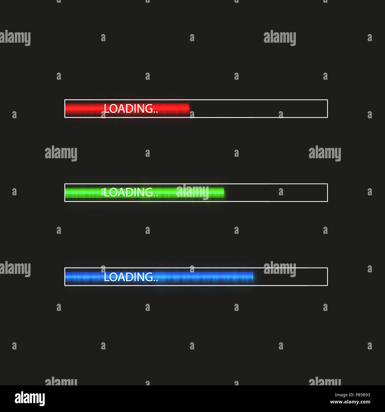 Progress loading bar with lighting. Concept technology. Vector ...