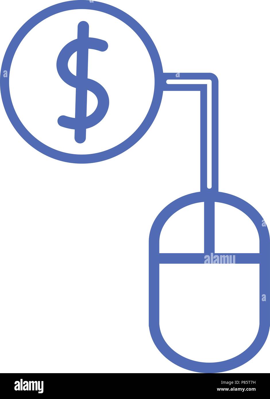 Mouse line blue icon Cut Out Stock Images & Pictures - Alamy