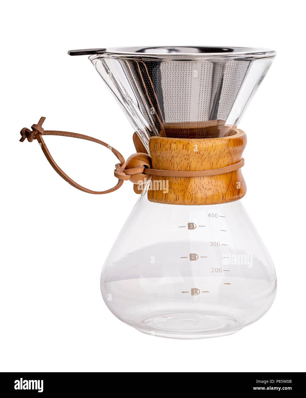 Vintage glass original coffee glass maker isolated on the white ...