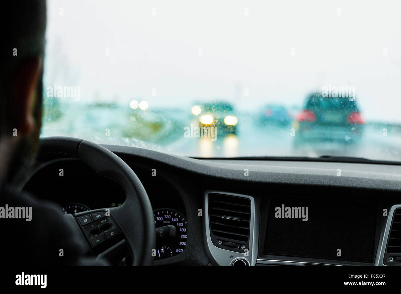 Car windscreen view traffic hi-res stock photography and images - Alamy