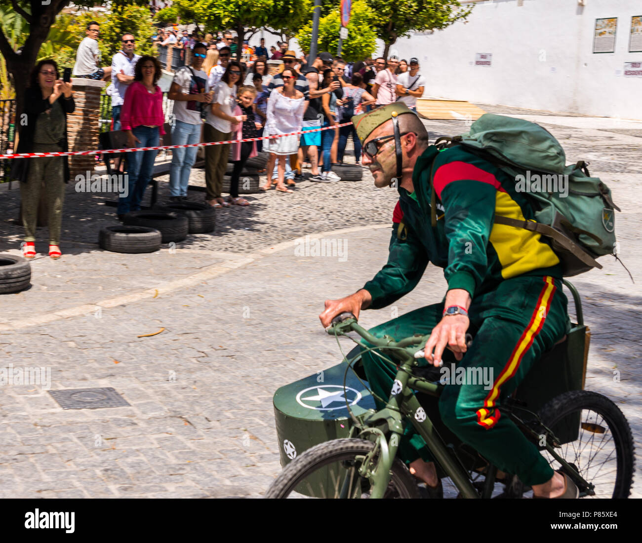 FRIGILIANA, SPAIN - MAY 13, 2018 "Autos Locos" traditional fun ...
