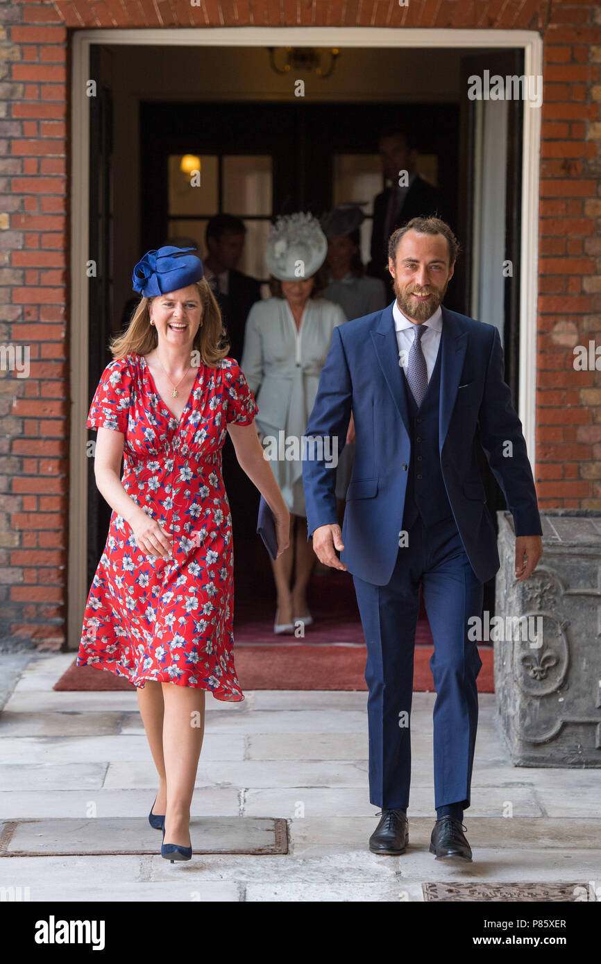 James Middleton and Lady Laura Marsham arrive for the christening of ...