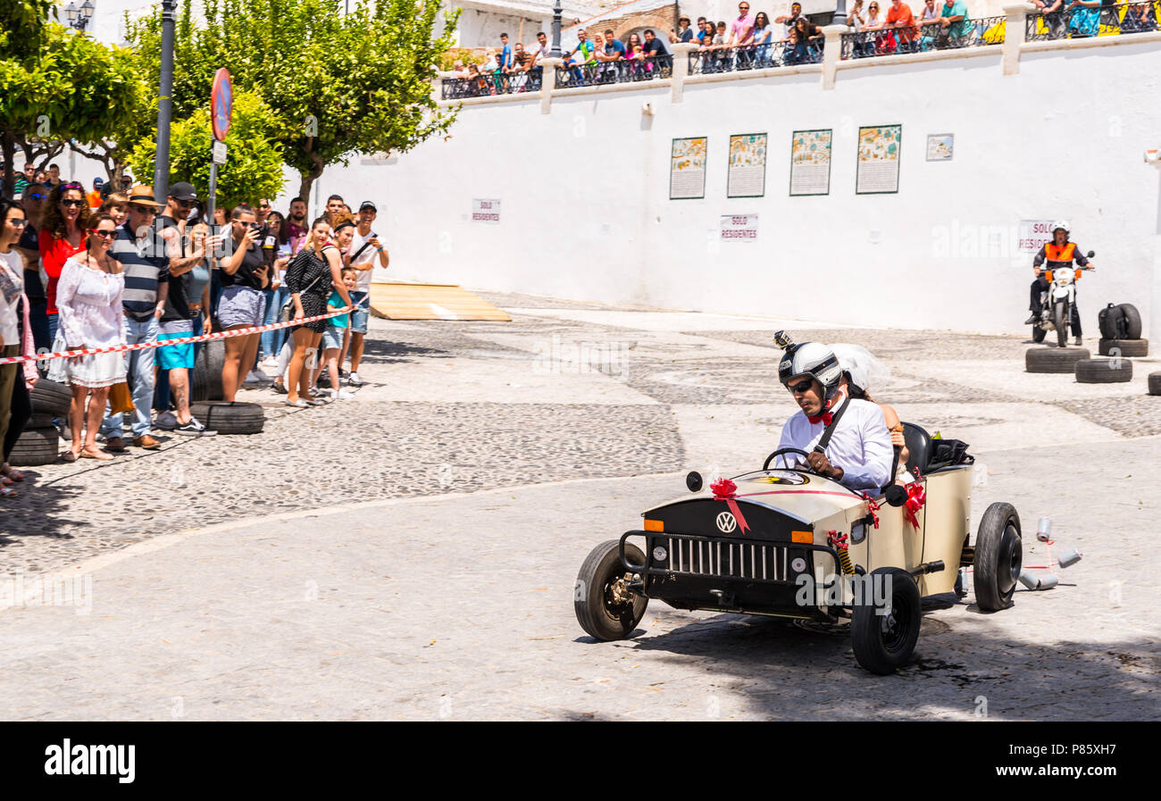 FRIGILIANA, SPAIN - MAY 13, 2018 "Autos Locos" traditional fun ...