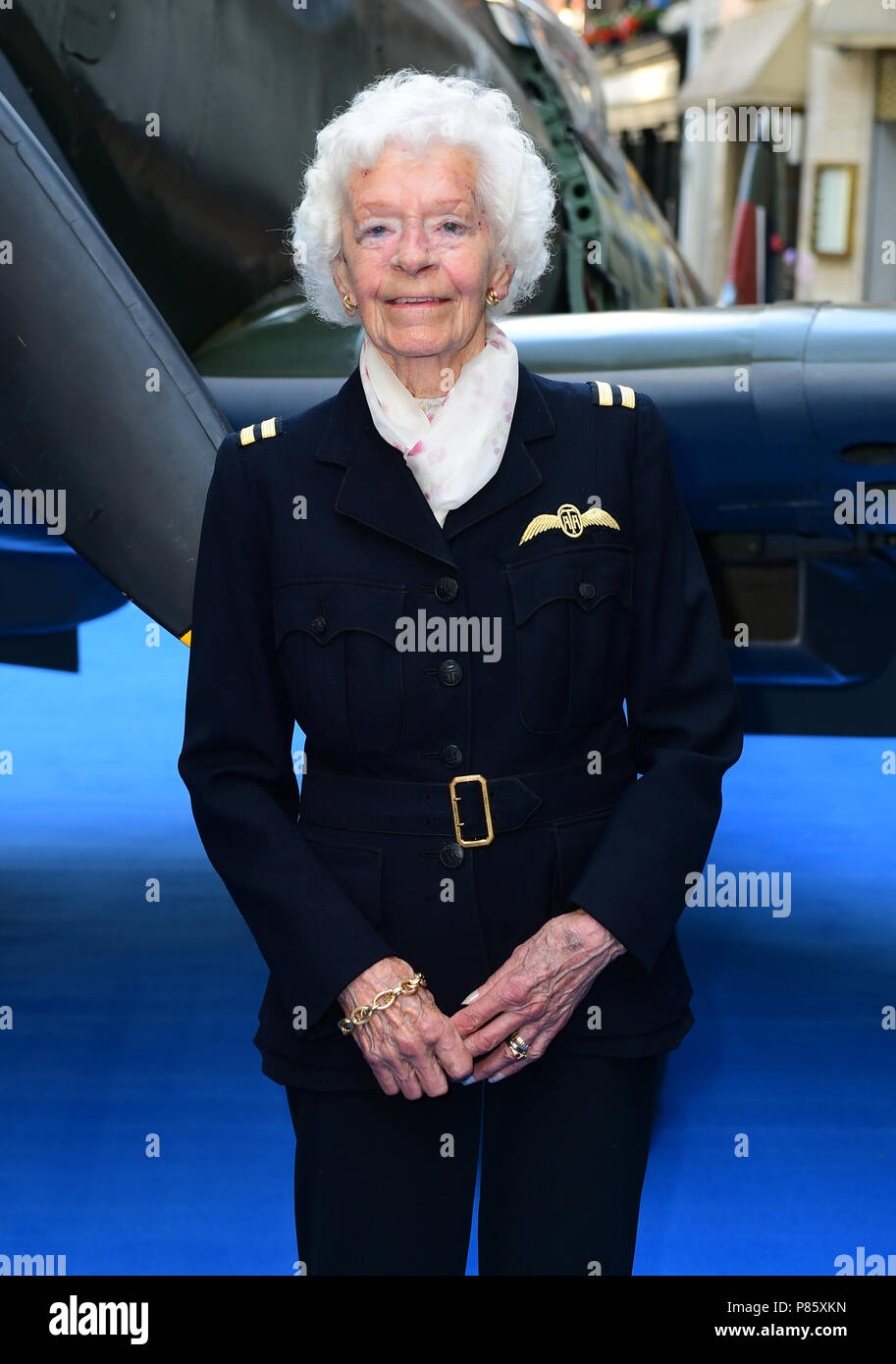 RAF Veteran Mary Ellis attending the premiere of Spitfire, held at the ...