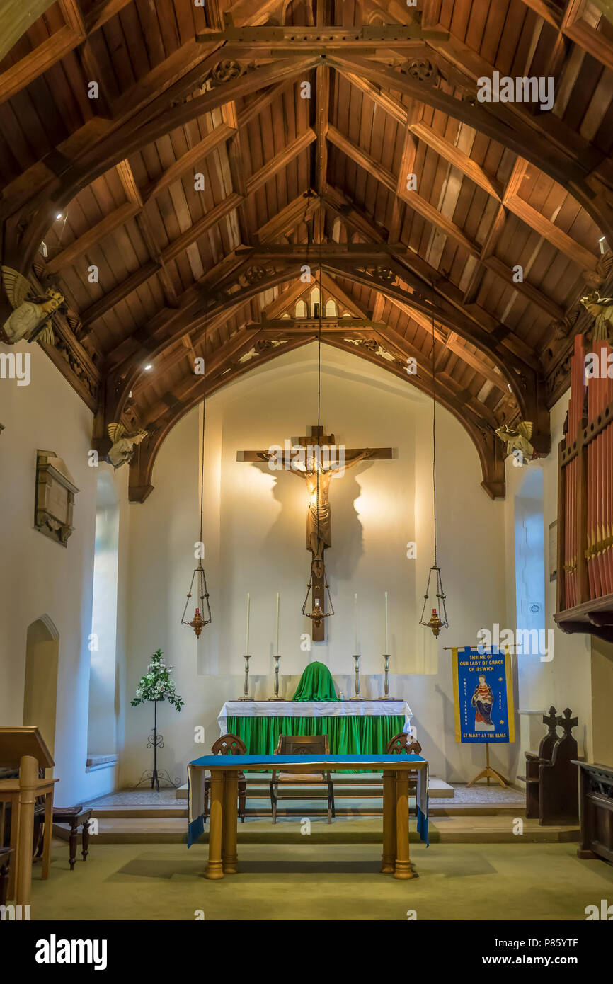 England, Suffolk, Ipswich, St.Mary at the Elms church, interior Stock ...