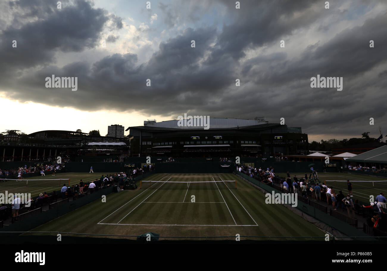 General view of the outside courts and clouds over the grounds on day ...