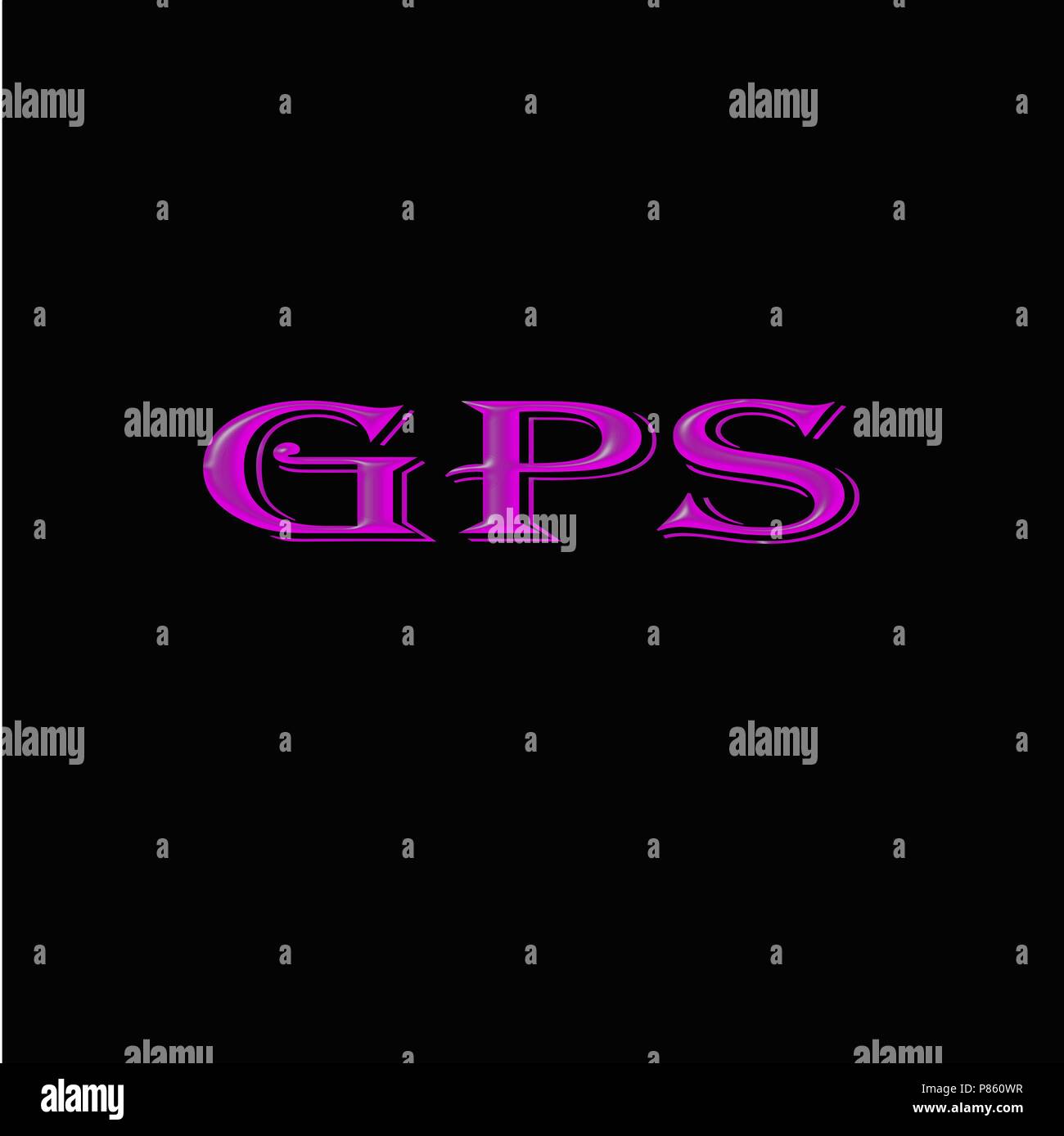 sign GPS symbol indicates on black background Stock Photo - Alamy