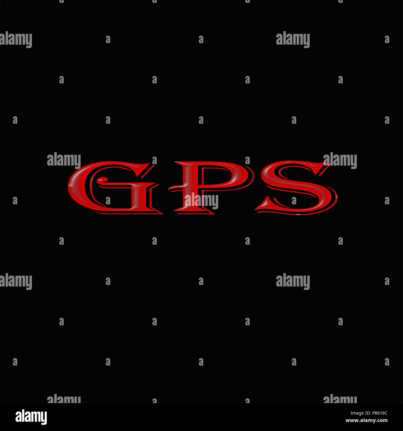 sign GPS symbol indicates on black background Stock Photo - Alamy