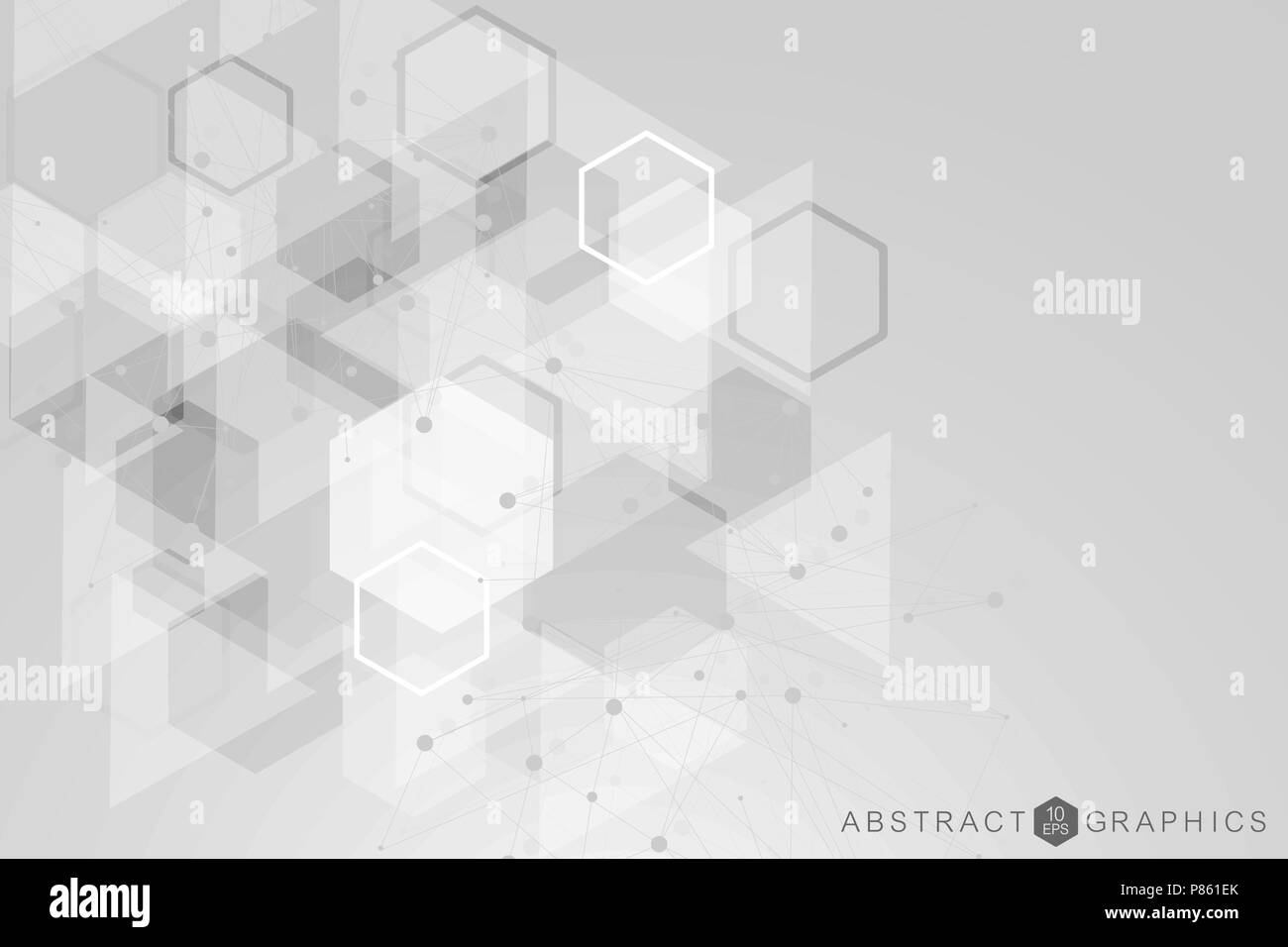 Geometric Abstract Background With Connected Line And Dots Structure