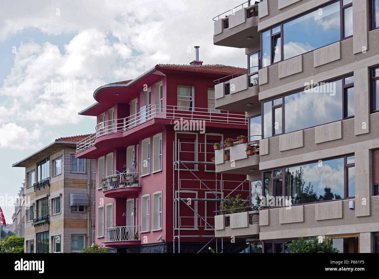 Modern turkish residential houses in Istanbul Stock Photo - Alamy