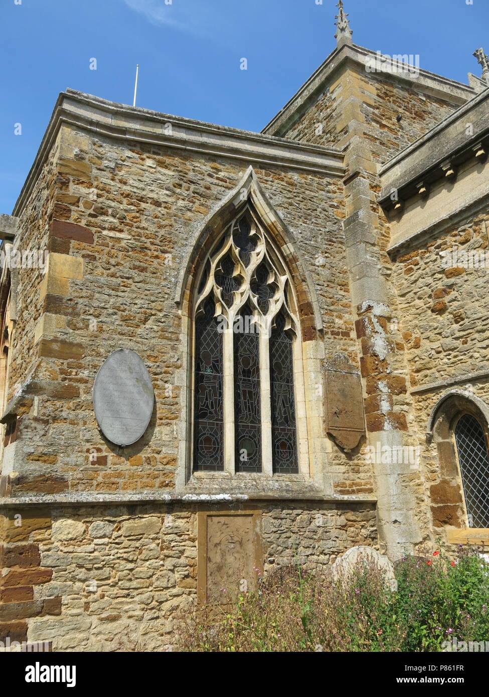 An exterior view of the 10th century Saxon church at Earls Barton ...
