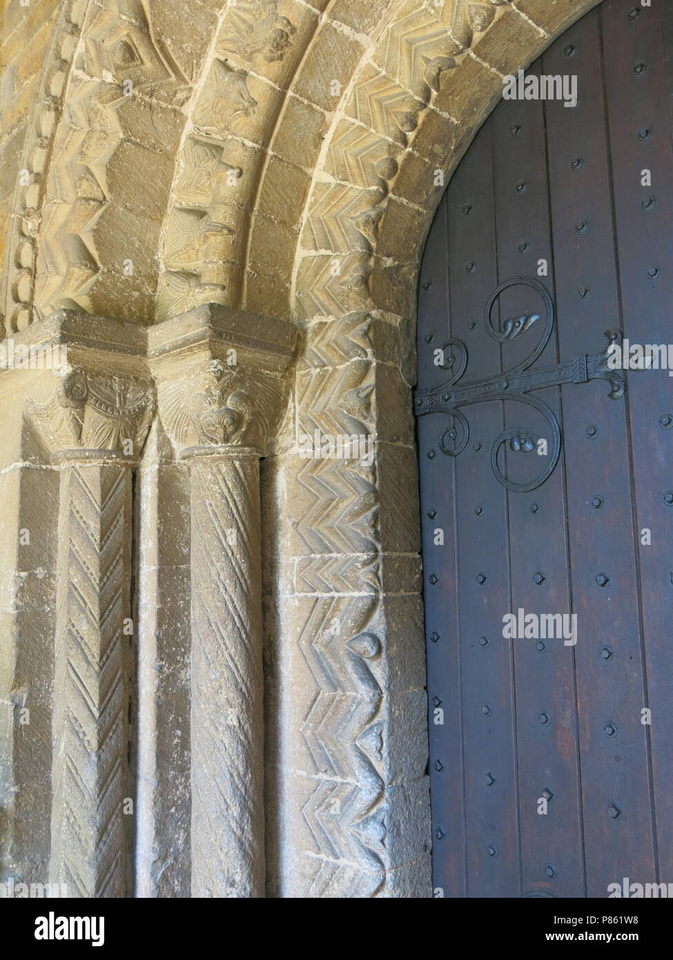 The south door, built by the Normans around 1180, has a typical chevron ...