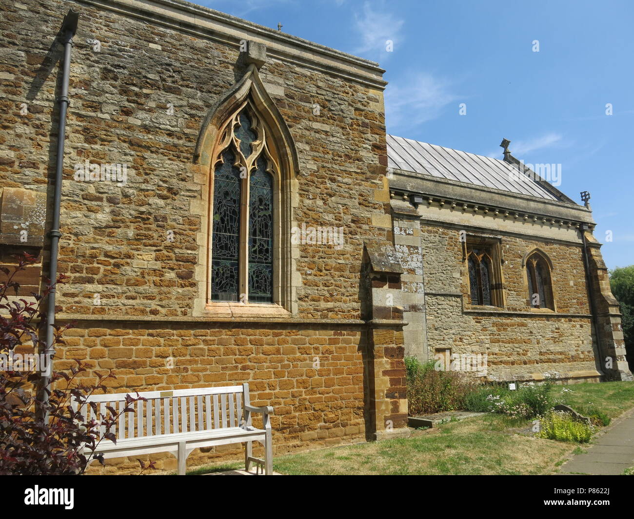 An exterior view of the 10th century Saxon church at Earls Barton ...