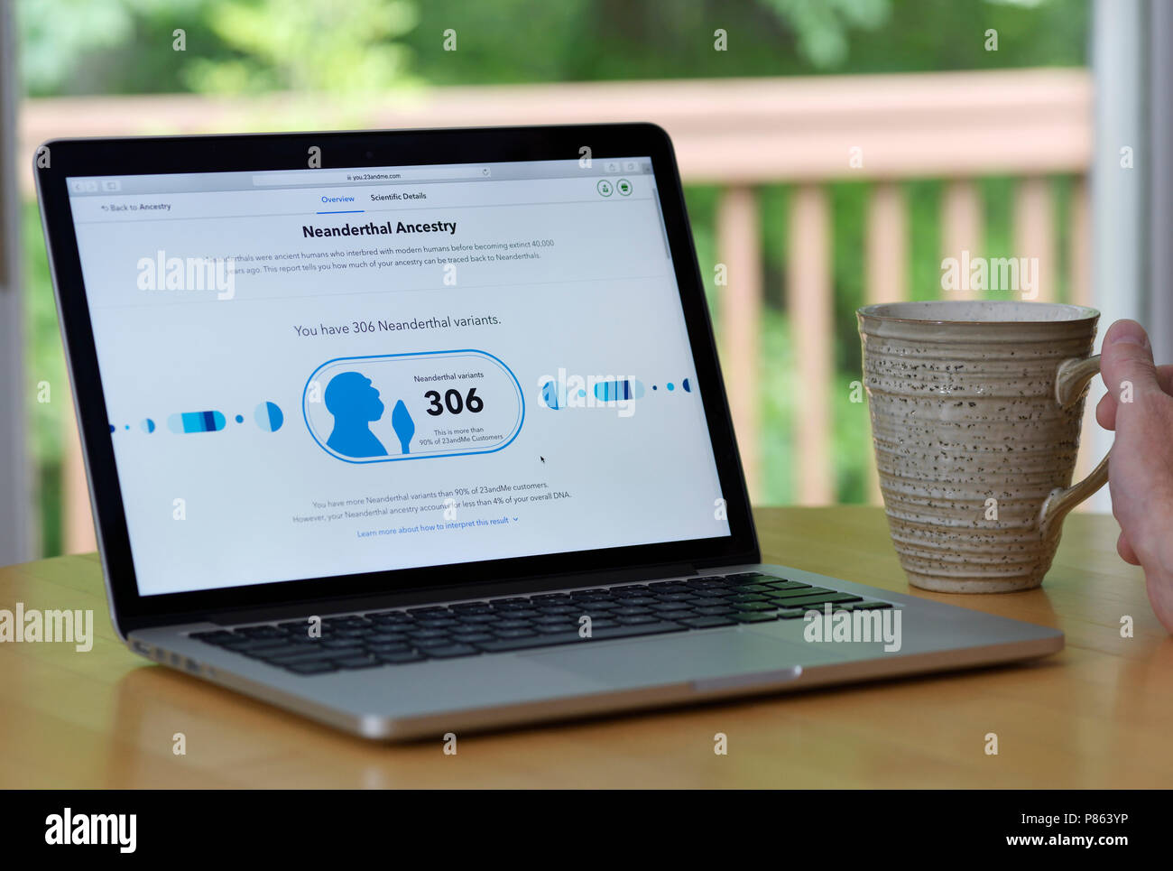 Consumer DNA test results (23andMe) report reveals the number of ...
