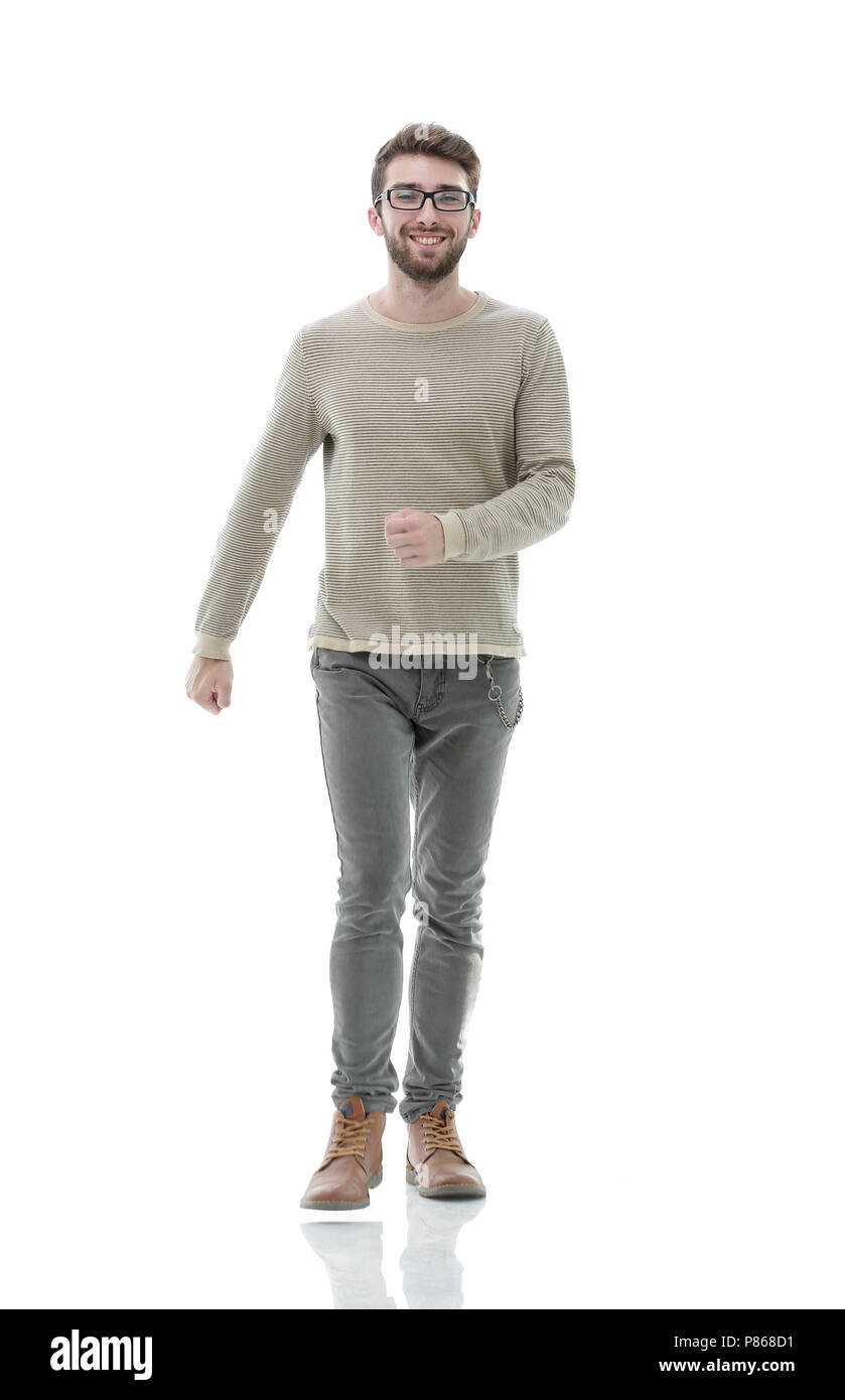 Young confident man going forward Stock Photo - Alamy