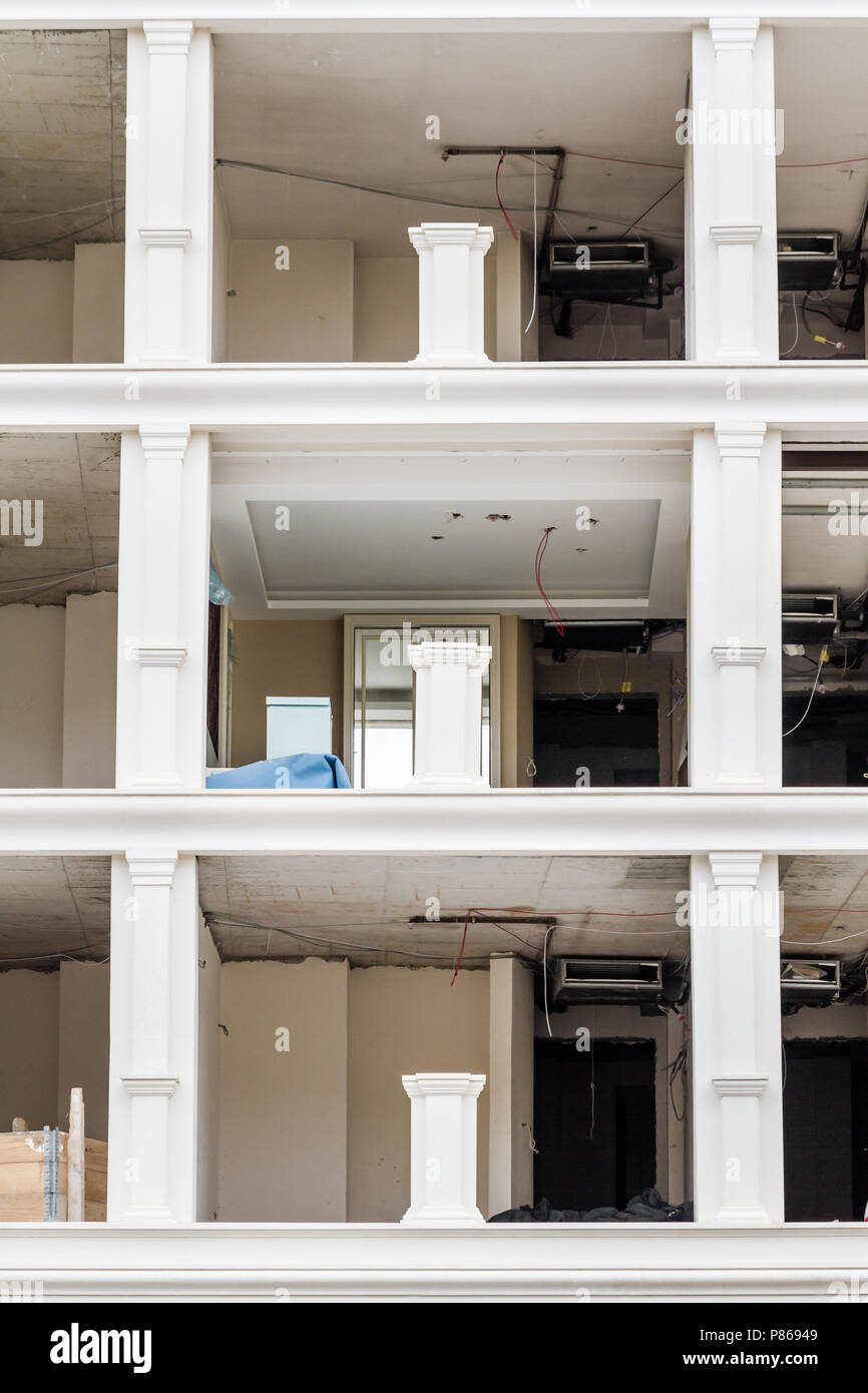 Construction of a white building's interior Stock Photo - Alamy