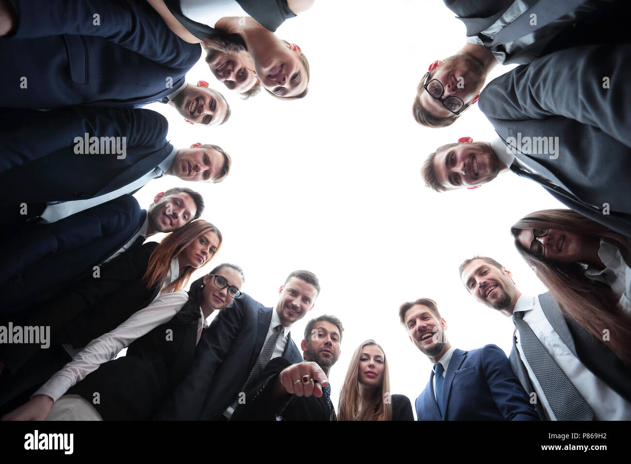 concept of team building.business team standing forming a circle Stock ...