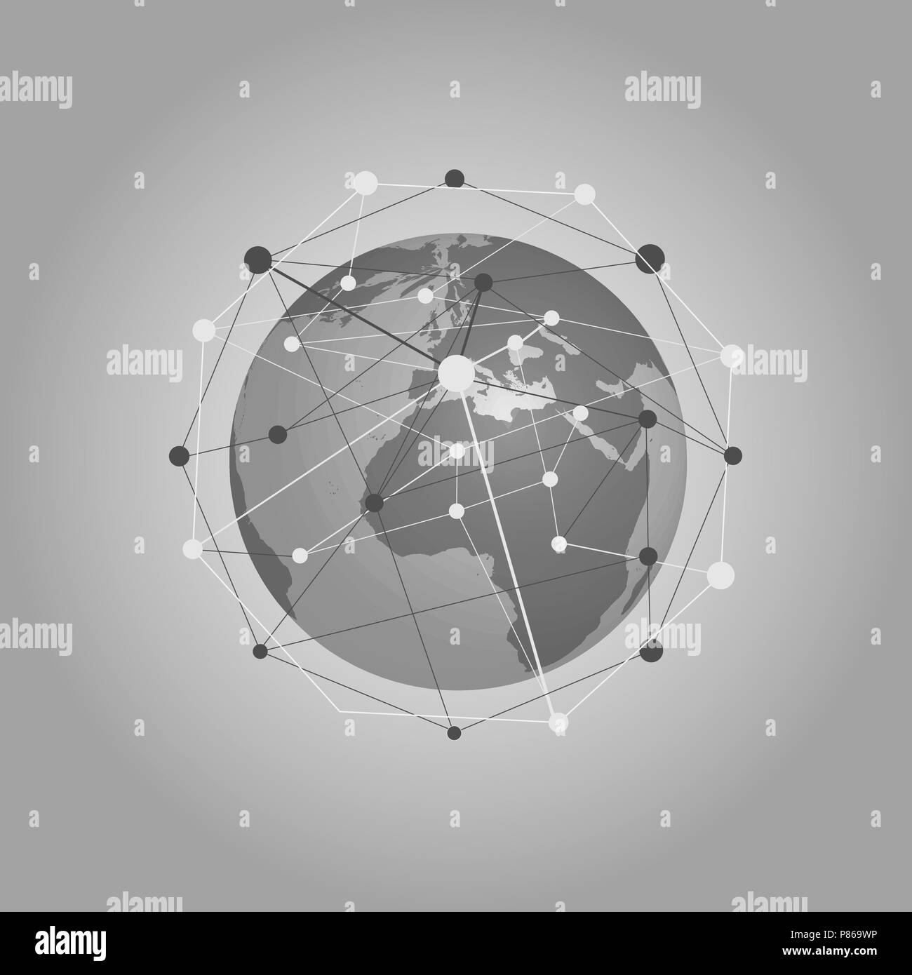 Cloud Computing and Networks Concept with Earth Globe - Abstract Global Digital Connections ...
