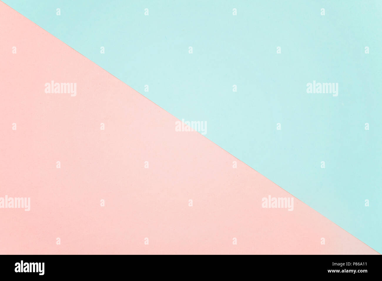 Blue and pink pastel color paper geometric flat lay background Stock ...