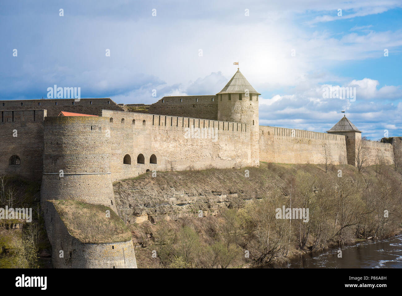 Ivangorod Fortress. View from Estonian side Stock Photo - Alamy