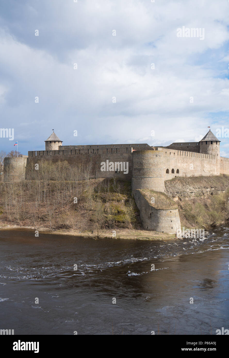 Ivangorod Fortress. View from Estonian side Stock Photo - Alamy