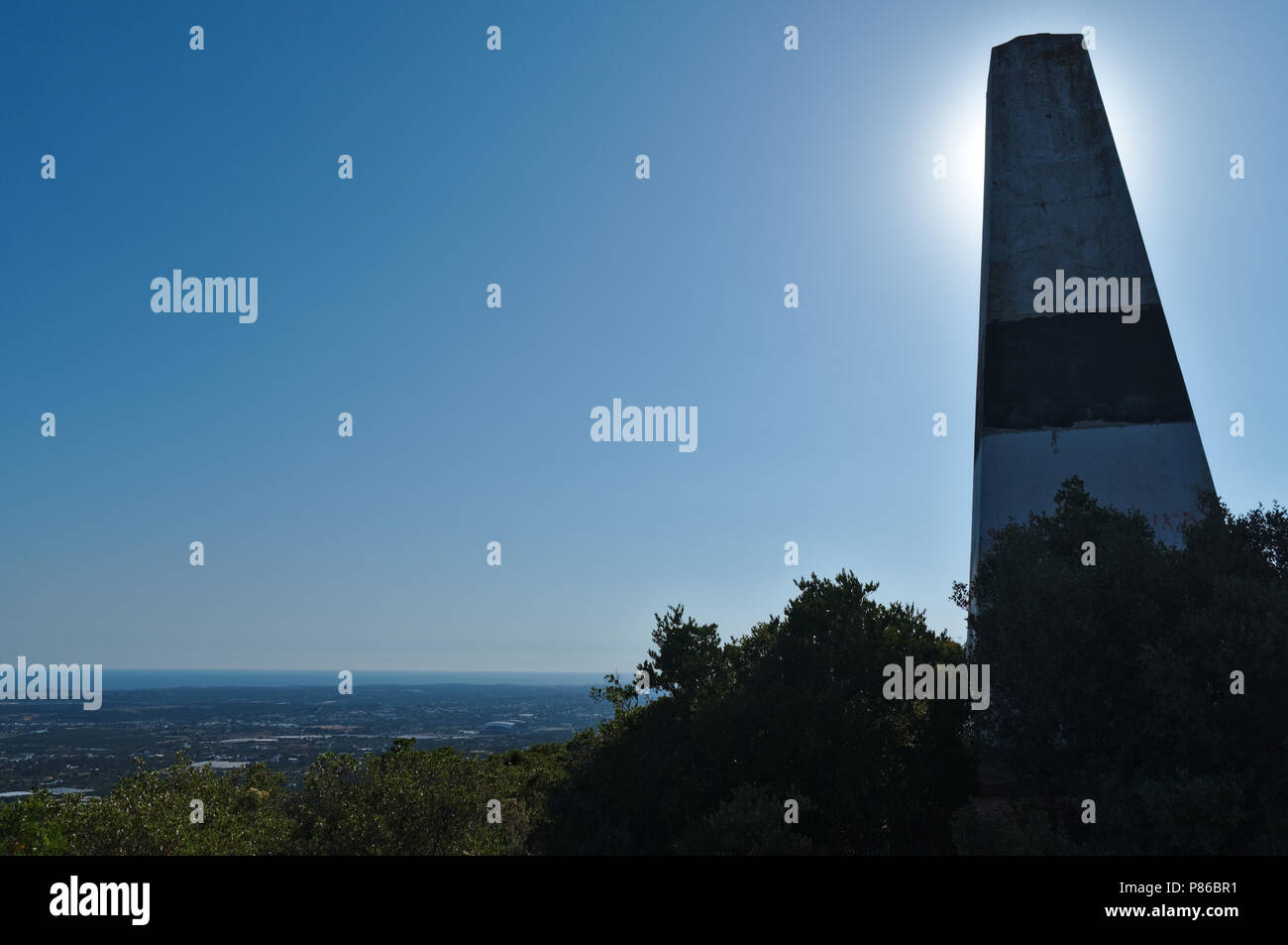 Geodesic mark in Guilhim hill. Algarve, Portugal Stock Photo - Alamy