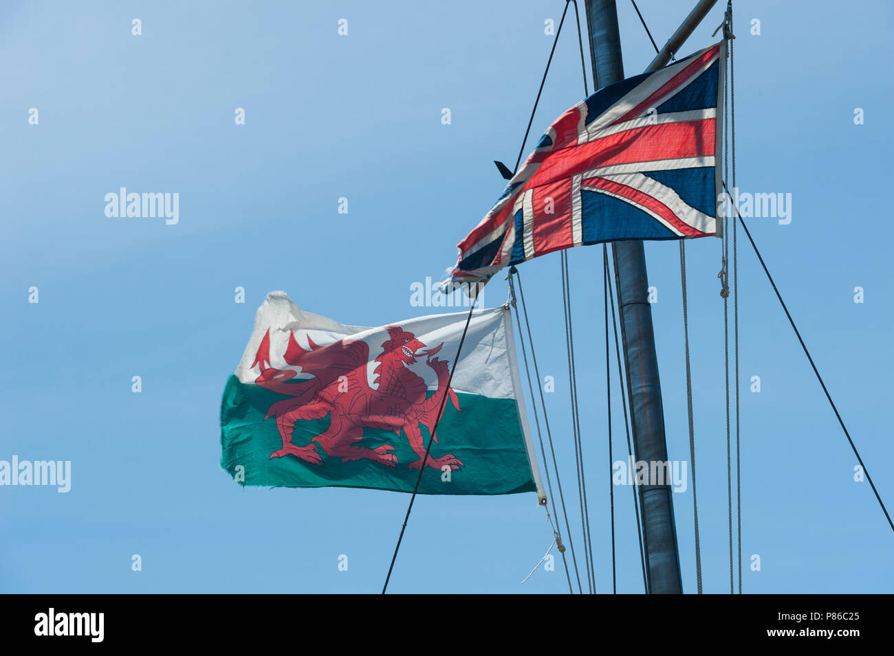 British union jack welsh flags hi-res stock photography and images - Alamy