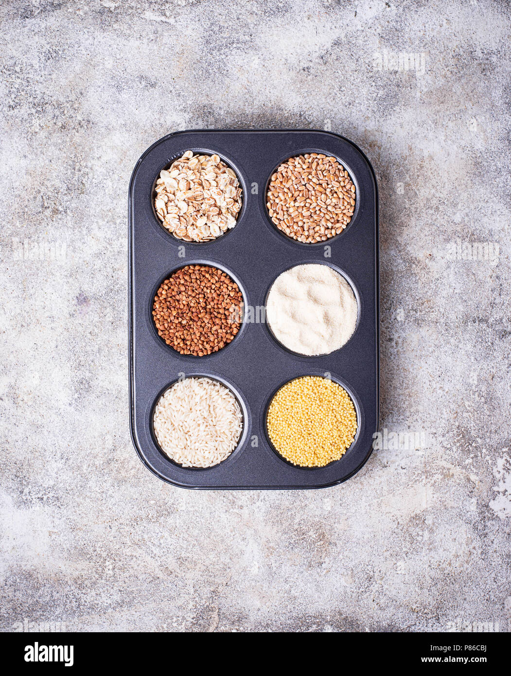 Set different cereals porridge hi-res stock photography and images - Alamy