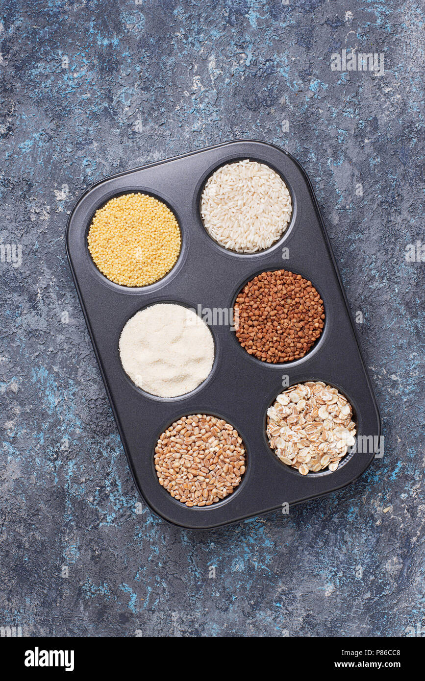 Set different cereals porridge hi-res stock photography and images - Alamy