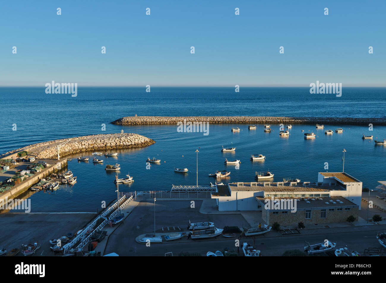 Porto de Abrigo - Fishermens harbour. Albufeira, Portugal Stock Photo ...