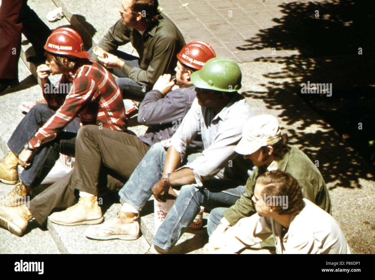 Fountain Square in Downtown Cincinnati - Construction Workers on Their ...