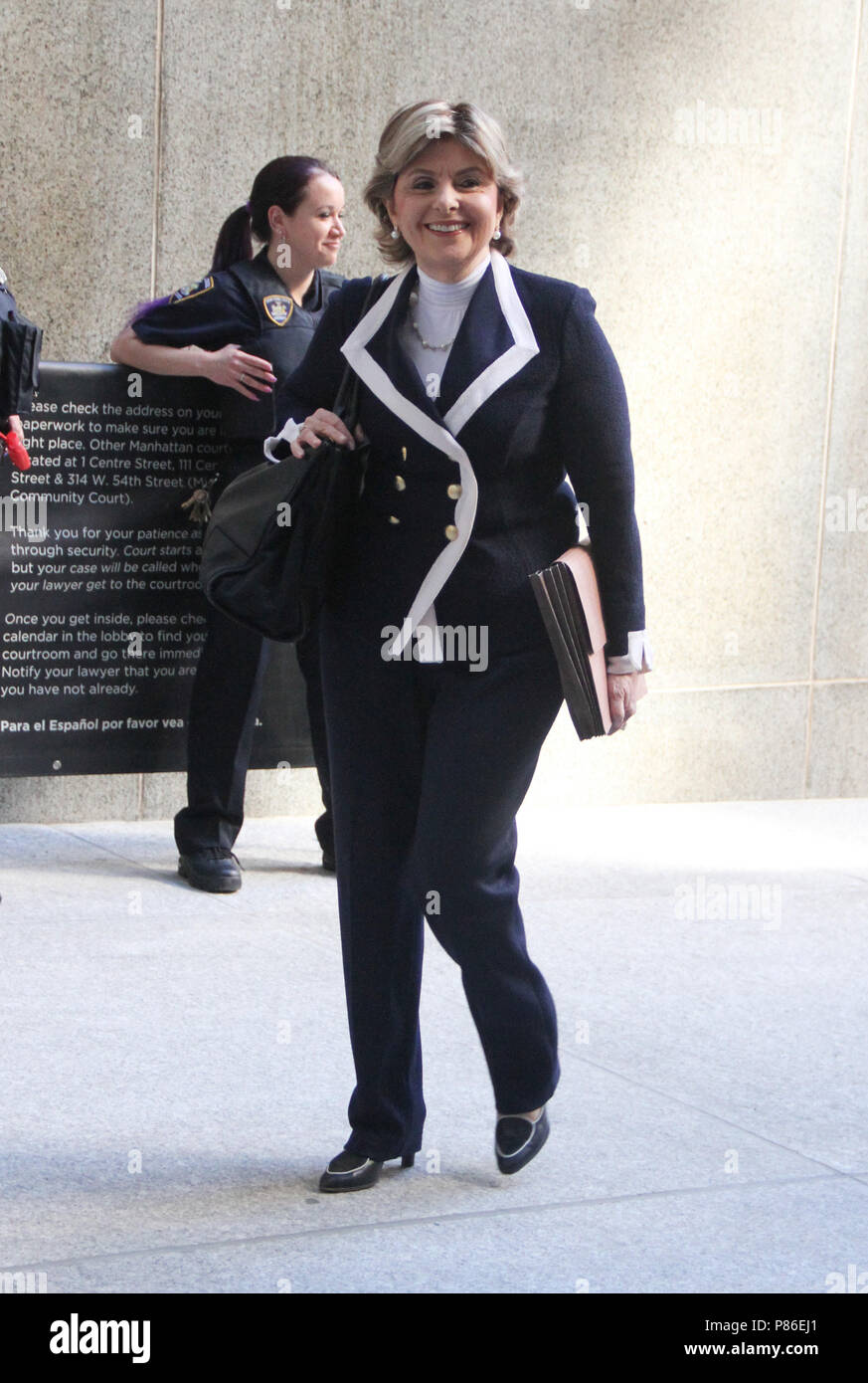 New York, NY, USA. 09th July, 2018. Gloria Allred arriving to Criminal ...