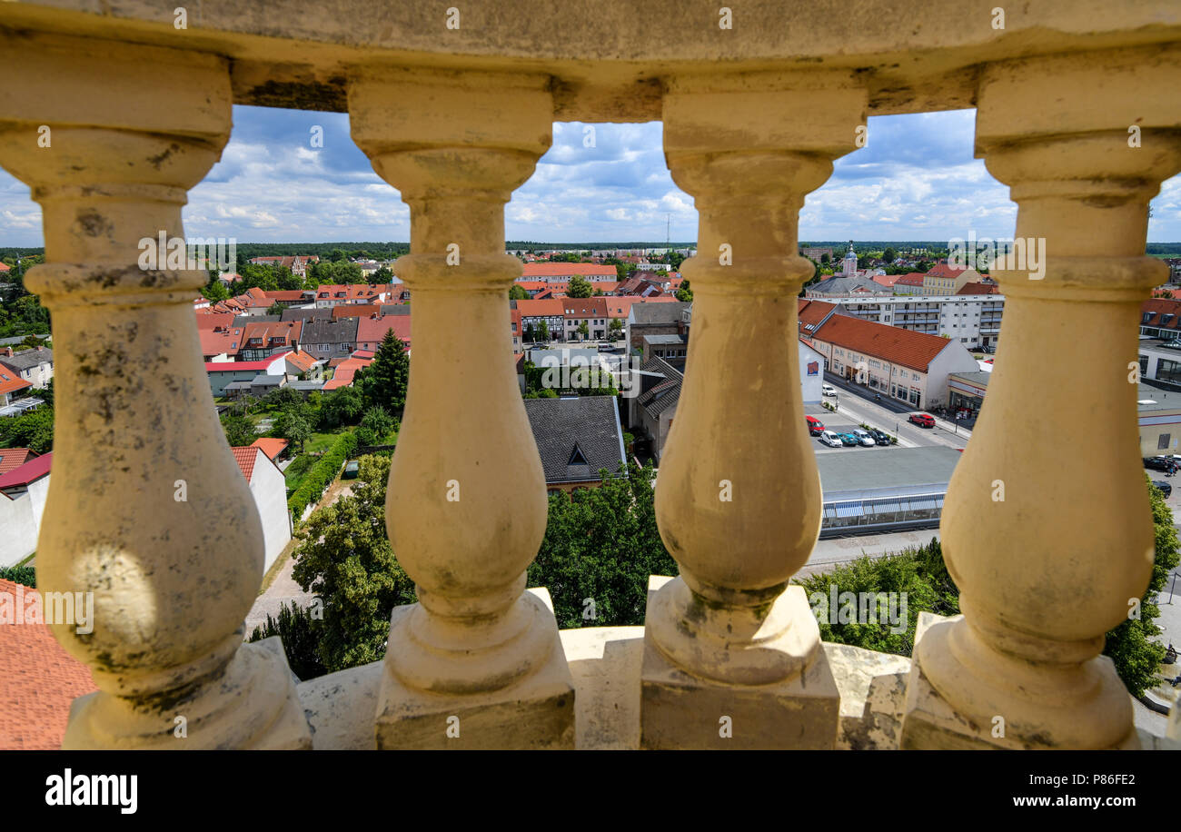 Templin, Germany. 27th June, 2018. View from the tower of the St Mary ...