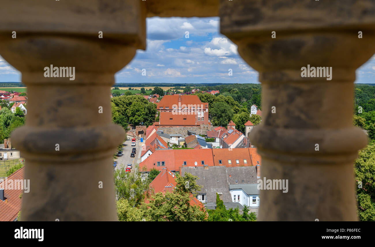 Templin, Germany. 27th June, 2018. View from the tower of the St Mary ...