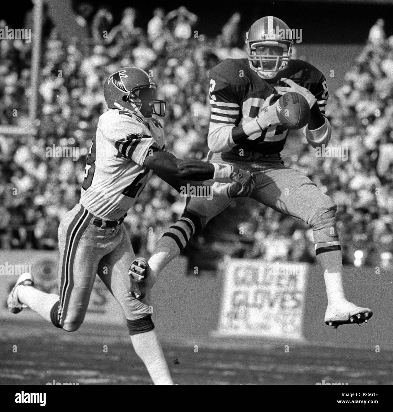 Wide receiver and defensive back Black and White Stock Photos & Images ...