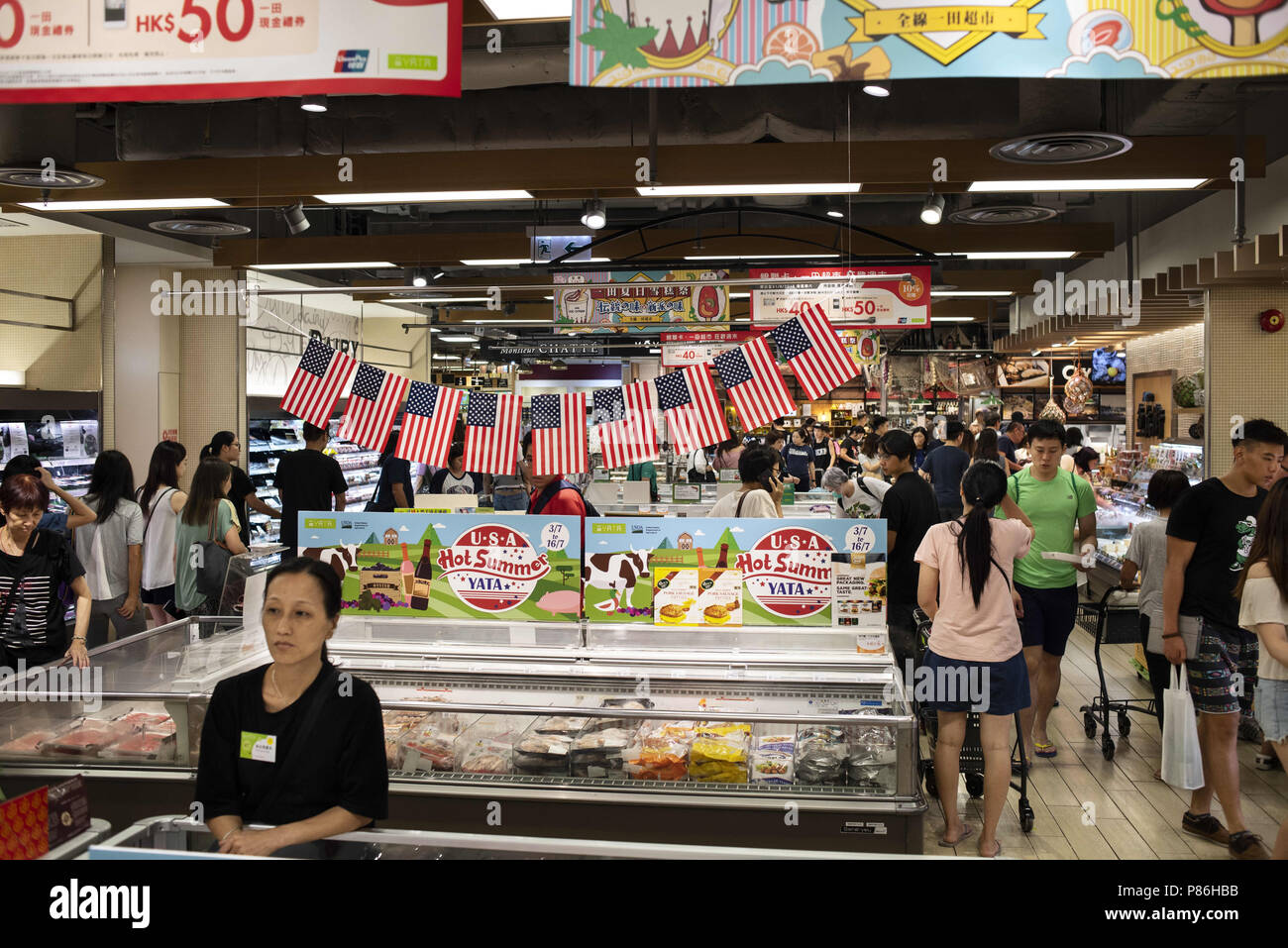 Kowloon, Hong Kong. 7th July, 2018. Japanese supermarket Yata ...