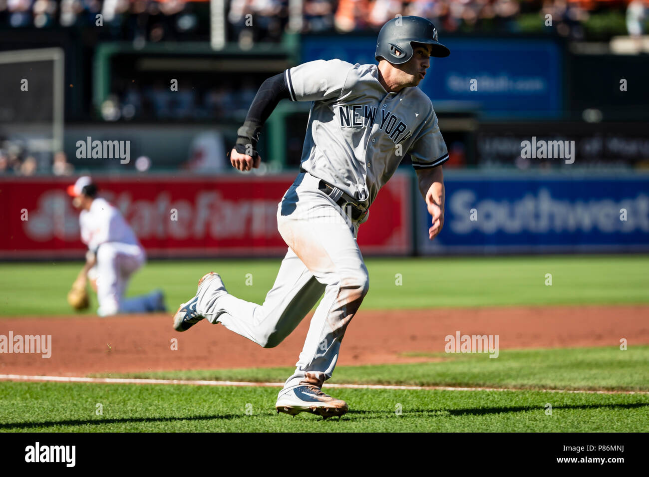 Baltimore, Maryland, USA. 09th July, 2018. New York Yankees second ...
