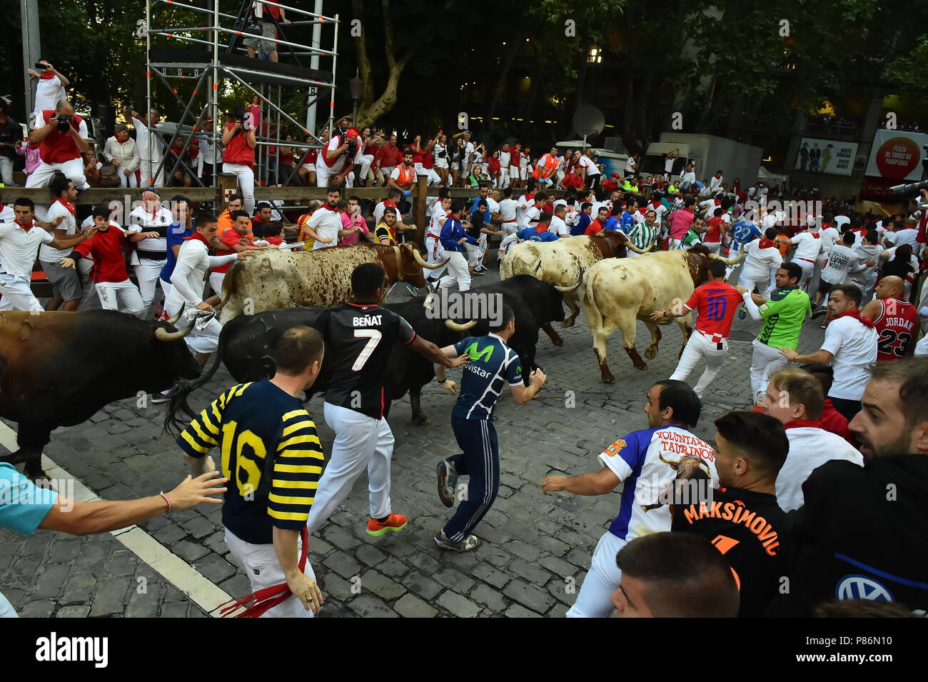 Fourth san fermin festival bull run hi-res stock photography and images ...