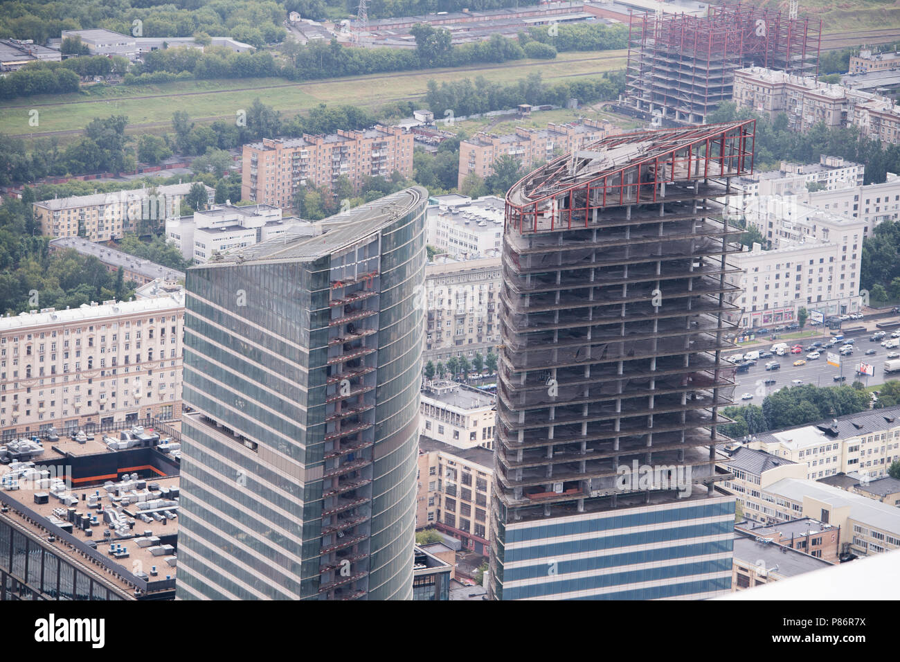Moscow, Russland. 09th July, 2018. View from a skyscraper in the ...
