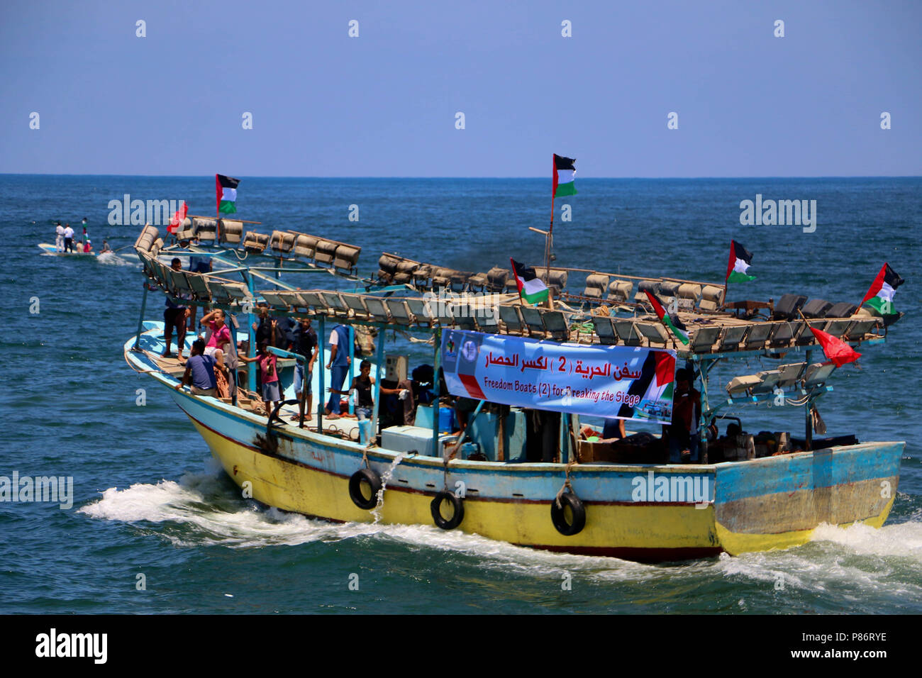 Freedom ship 2 stands in Gaza port before it set sail to attempt to ...