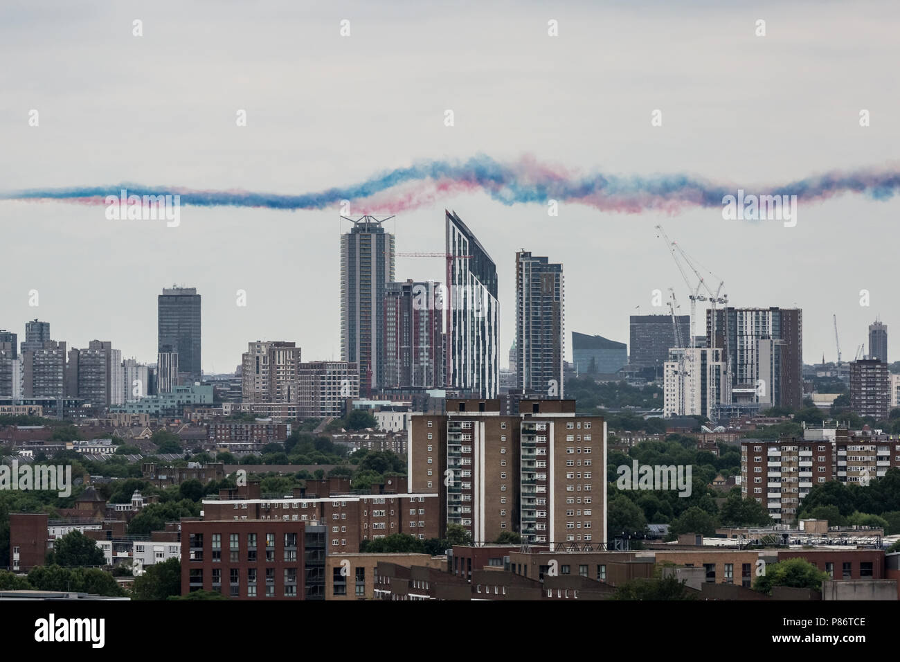 London, UK. 10th July, 2018. RAF 100th Anniversary Flypast sees the ...