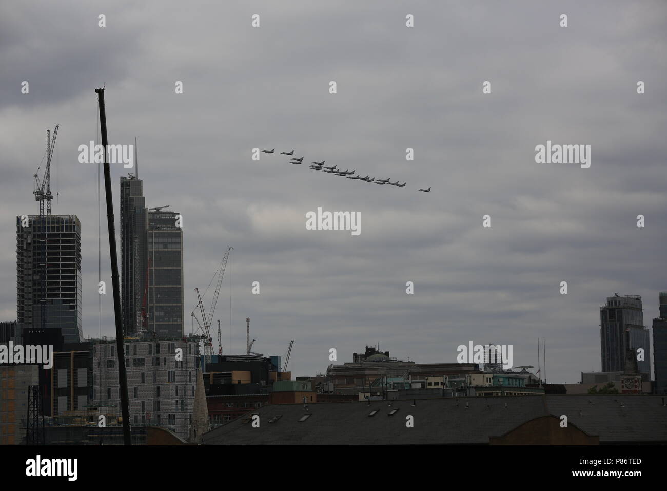 RAF centenary flypast over Central London Stock Photo - Alamy